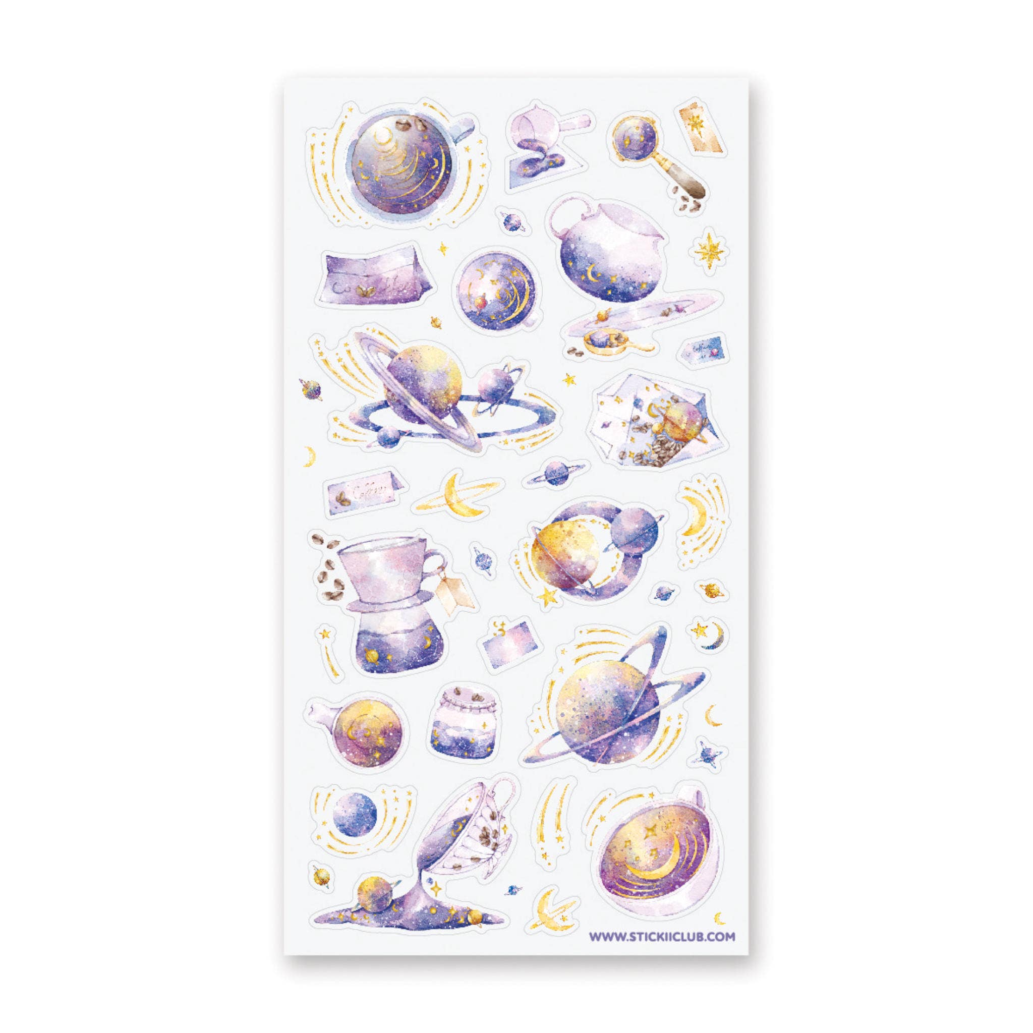 Celestial Coffee Sticker Sheet v2 – Stationery Universe