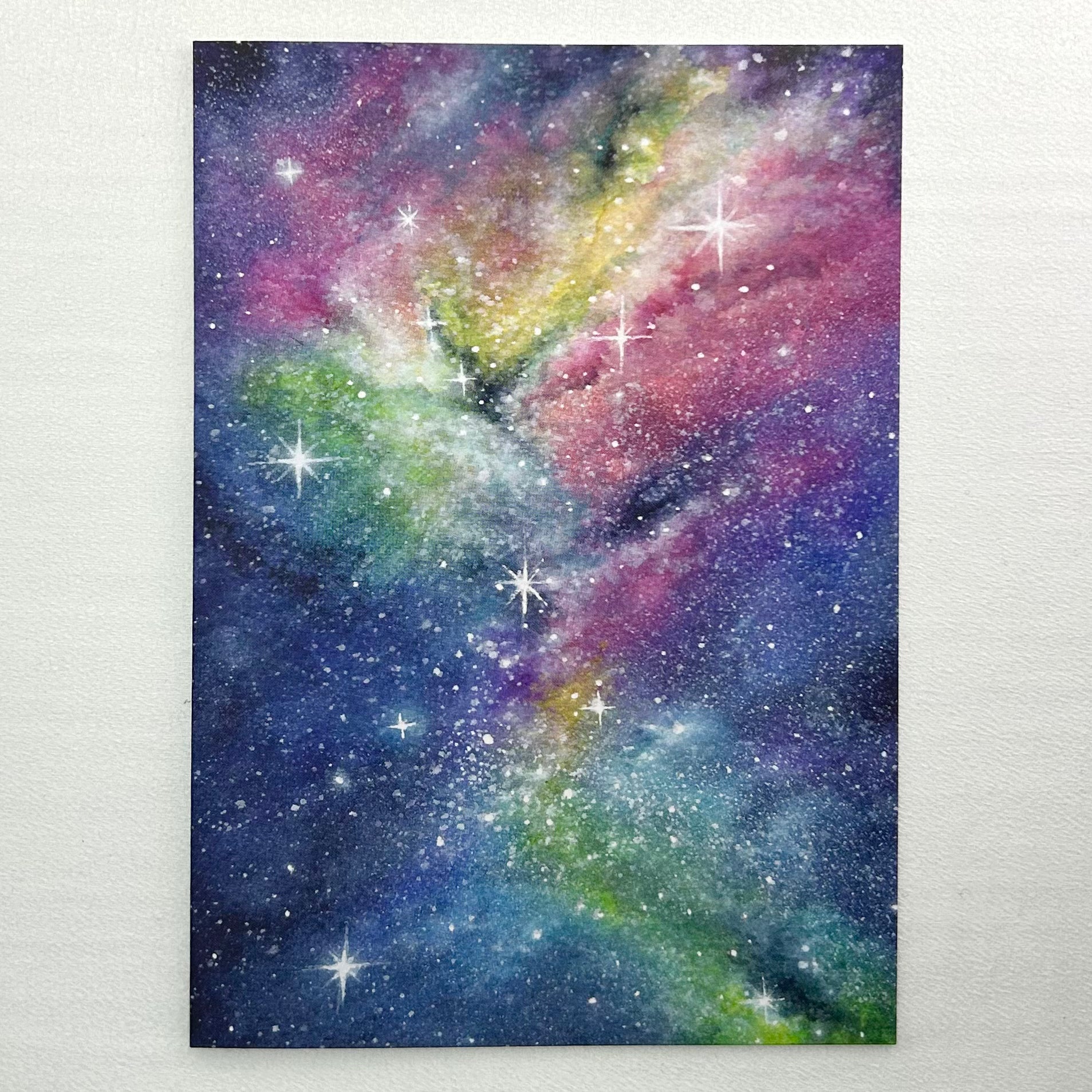 Rainbow Nebula Notecard – Stationery Universe